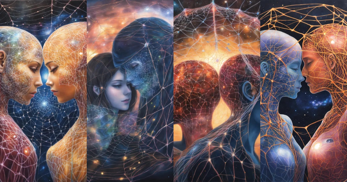 Lexica - Realistic colored pencil drawing of two human souls faceless ...