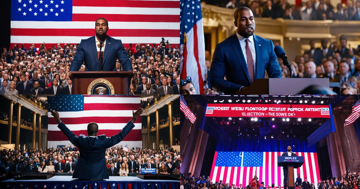 Lexica - An ultrarealistic photograph of Kanye West, president, in suit ...