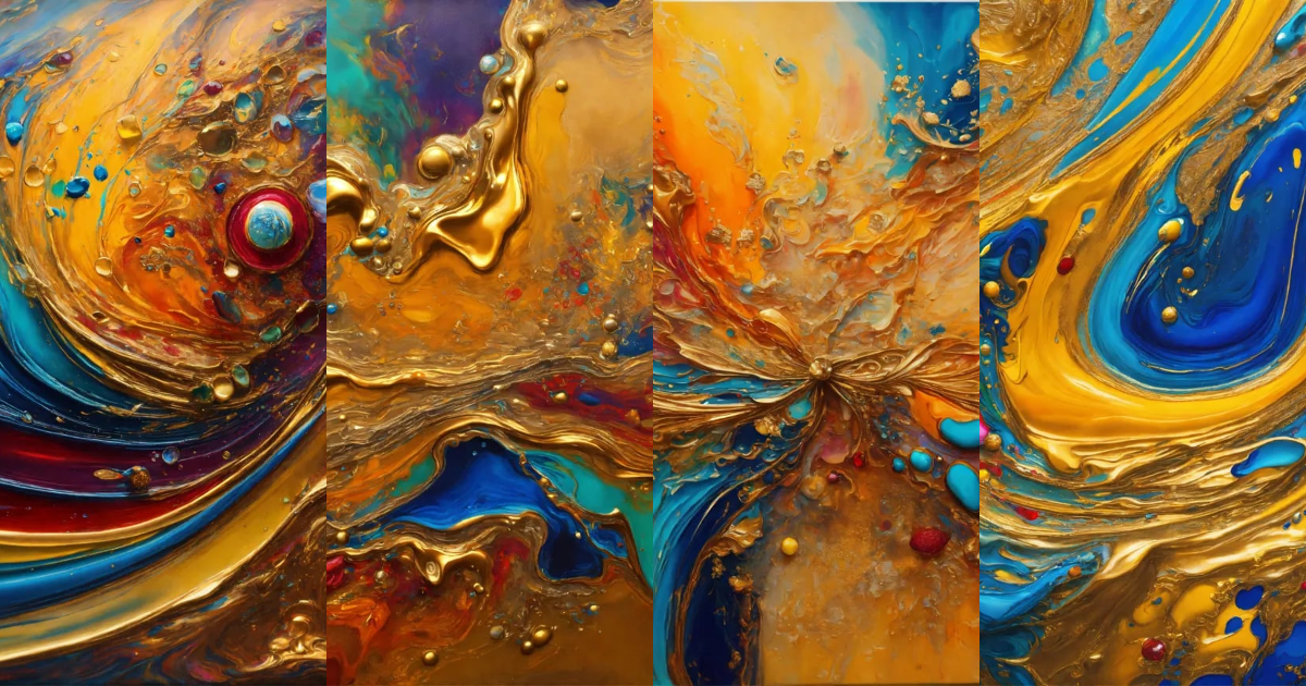 Lexica - Colorful abstract painting oil and water complex complicated ...