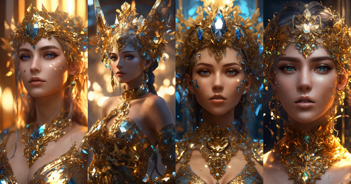 Lexica - "fantasy goddess of mirrors", reflective, shatter, crash ...