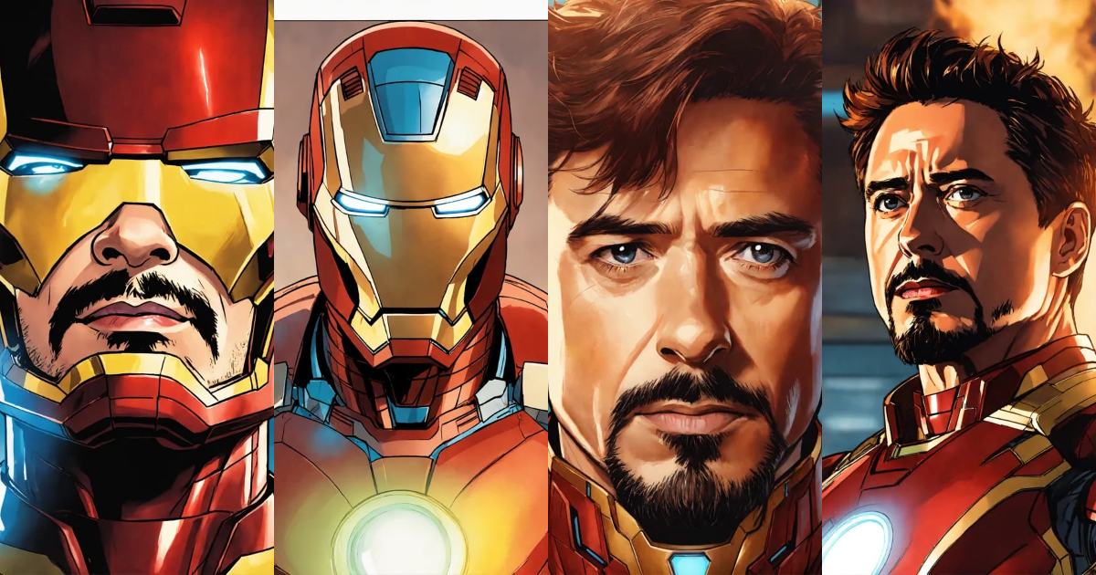 Lexica - Drawn comic book page, Marvel style Tony Stark in iron man ...