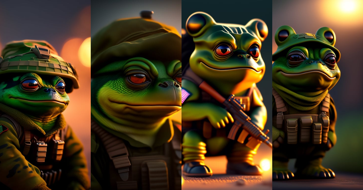 Lexica - An exhausted pepe the frog at the frontlines in the army at ...