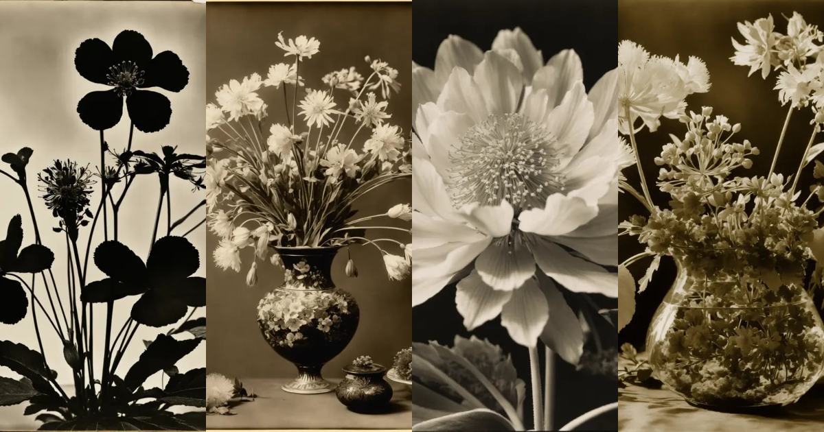 Lexica - Flowers photography in style Anna Atkins, Charles Jones, Karl ...