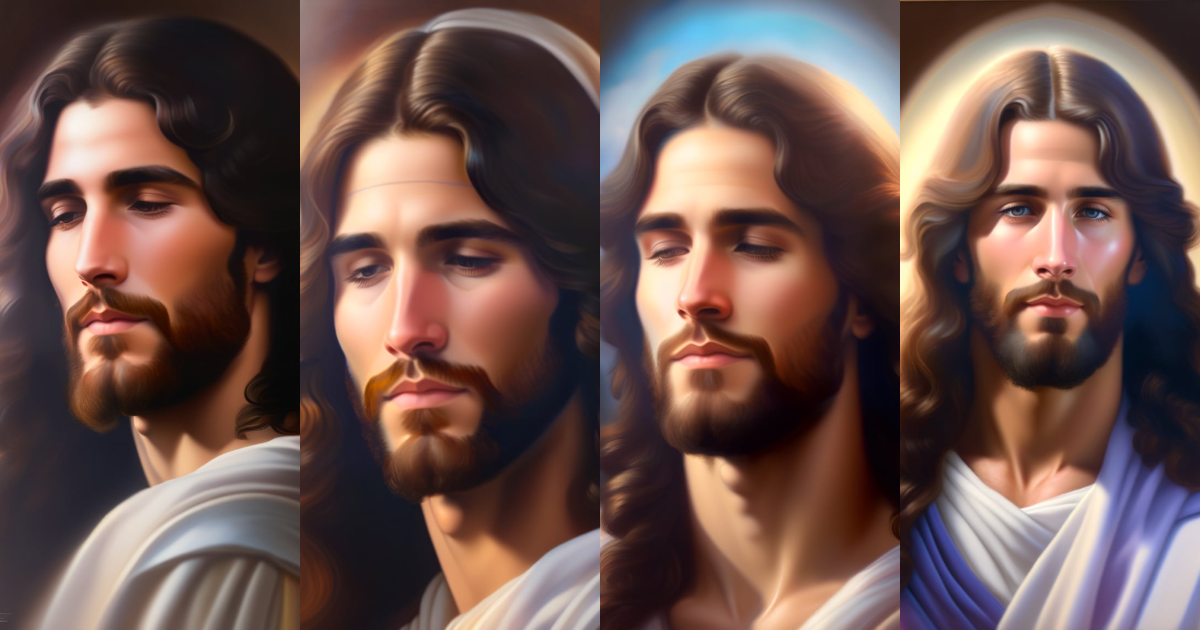 Lexica - An intimate portrait of Jesus, radiating an aura of compassion ...