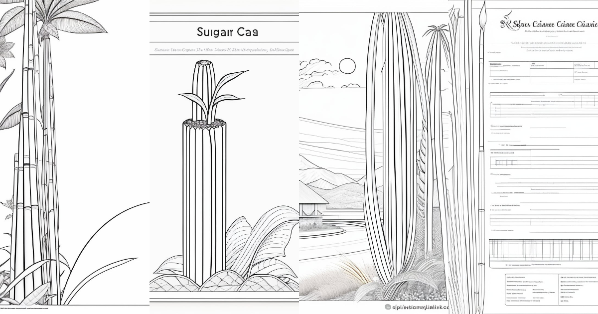 Lexica - Sugar cane, coloring page for adults, photo realistic, clean ...