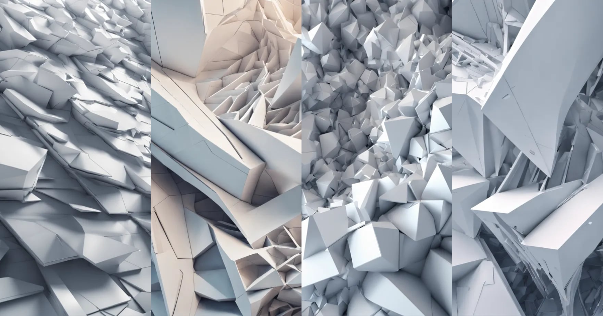 Lexica - White pieces of plastic forming a complex futuristic 3D ...