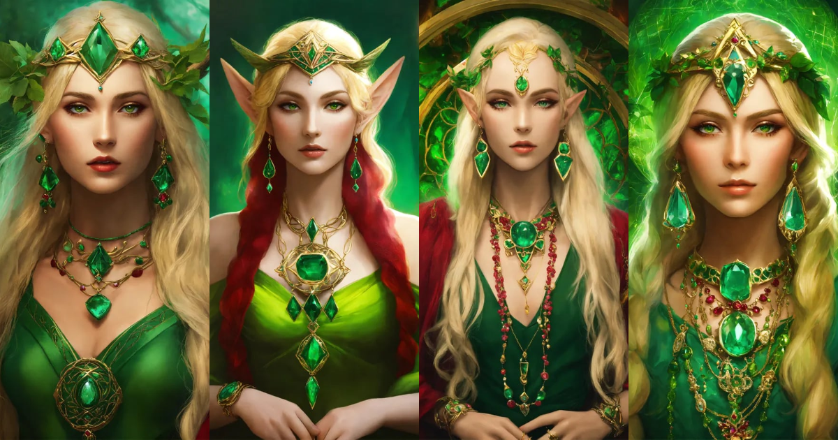 Lexica - A wise elven female shaman, blond hair, surrealistic style ...