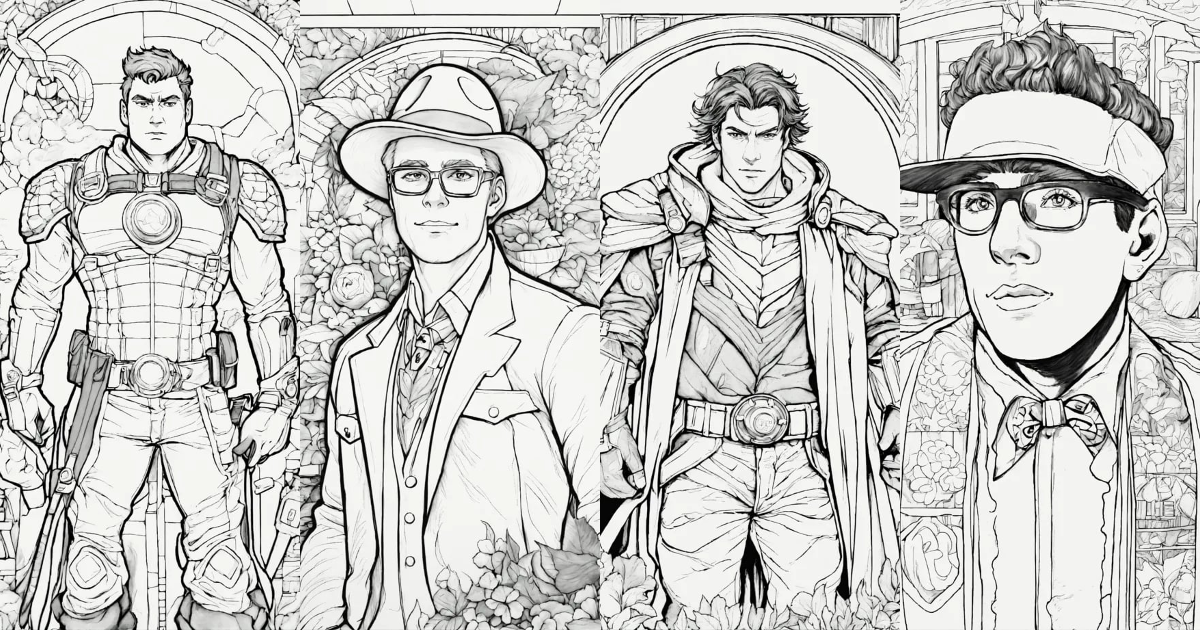 Lexica - Coloring page for adults, "know-it-all" idiot hero character ...