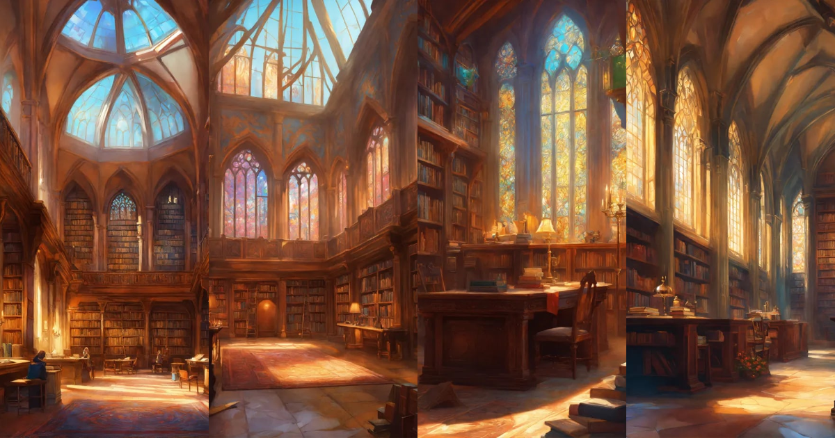 Lexica - A library of a medieval university, highly detailed, digital ...