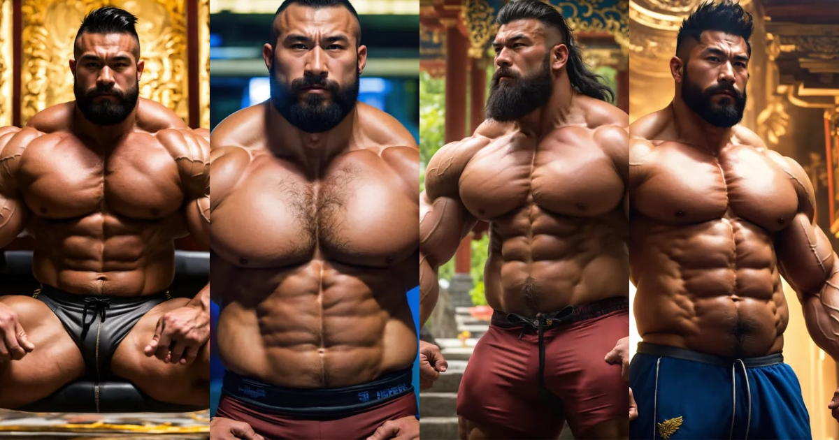 Lexica - 30-year-old hairy man with big muscles, E. Honda from Street ...