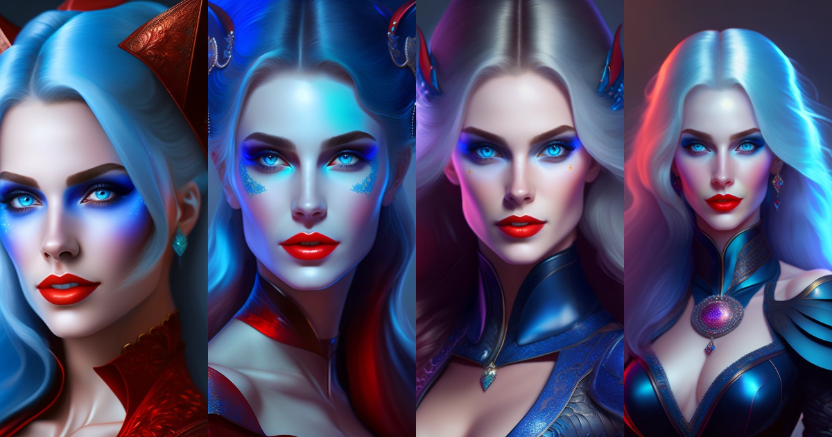 Lexica - Woman Mermaid vampire ,With blue eyes ,With fangs of a vampire