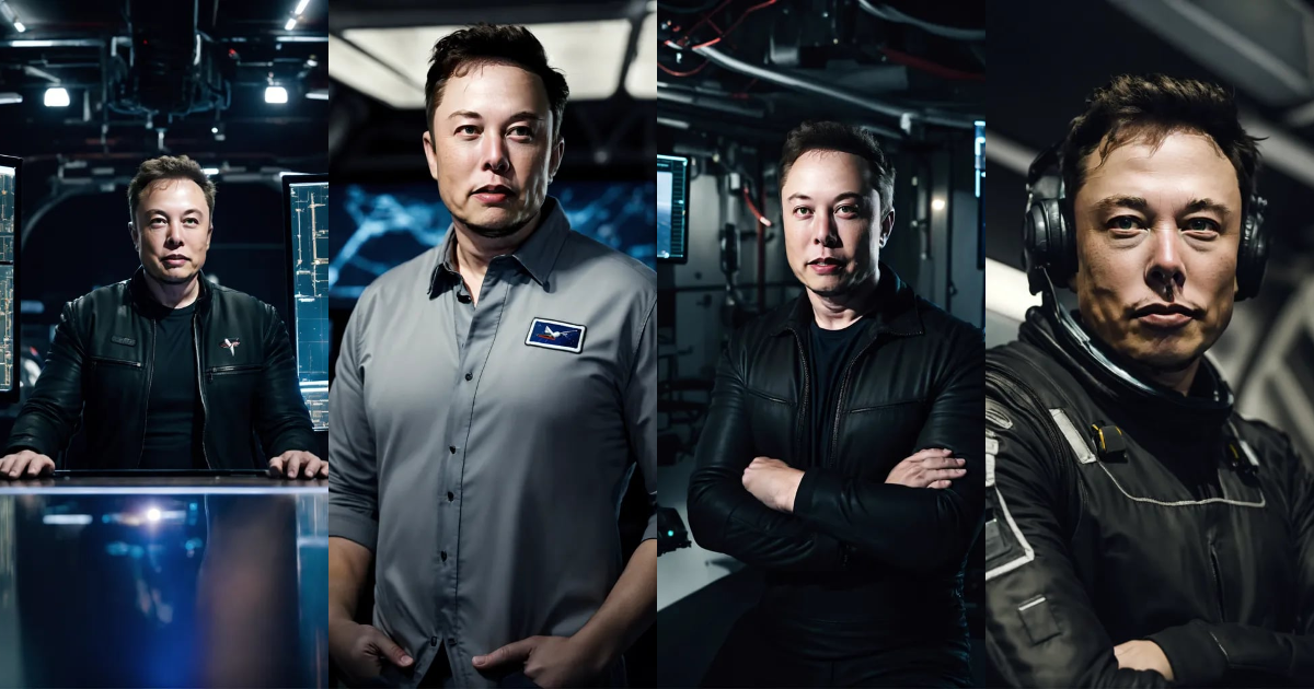 Lexica - Image of Elon Musk, on space X premises, facing at camera ...