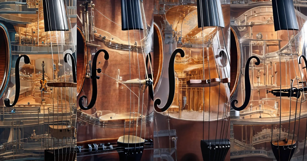 Lexica - A photorealistic closeup view of inside a transparent cello ...