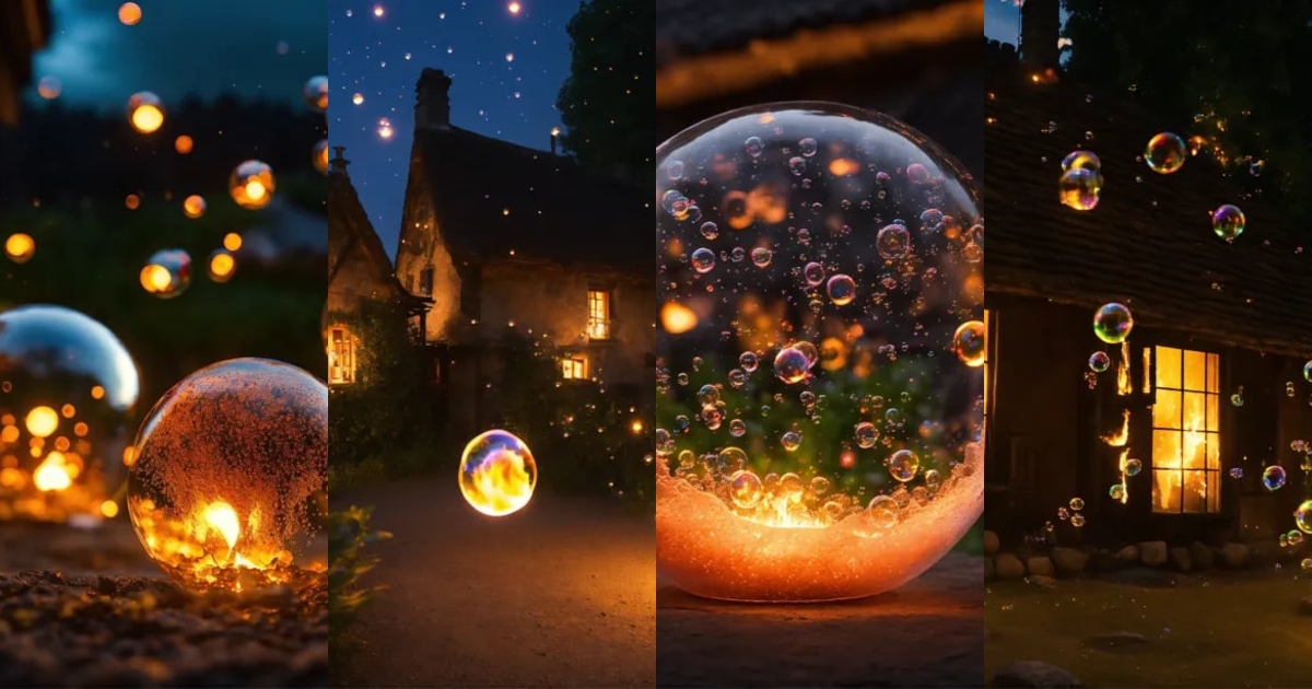 Lexica - Bubbles made from molten glass, lava bubbles, burning bubbles ...