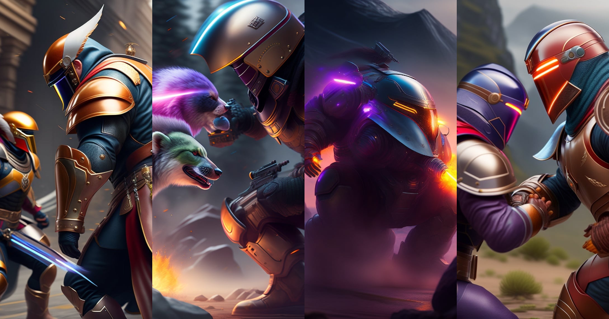 Lexica - Human vs varvin troop fighting , ultra hd detailed photo realistic