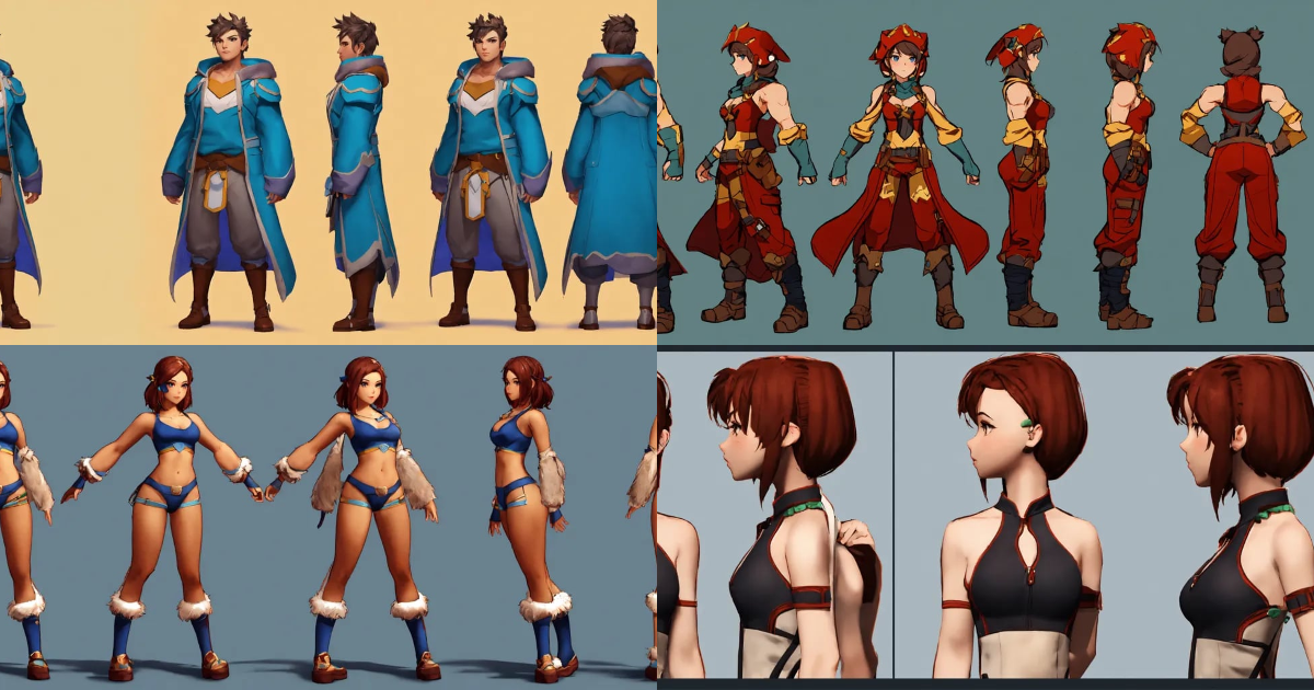 Lexica - Character cute, character sheet, full body, reference sheet, character model, detailed ...