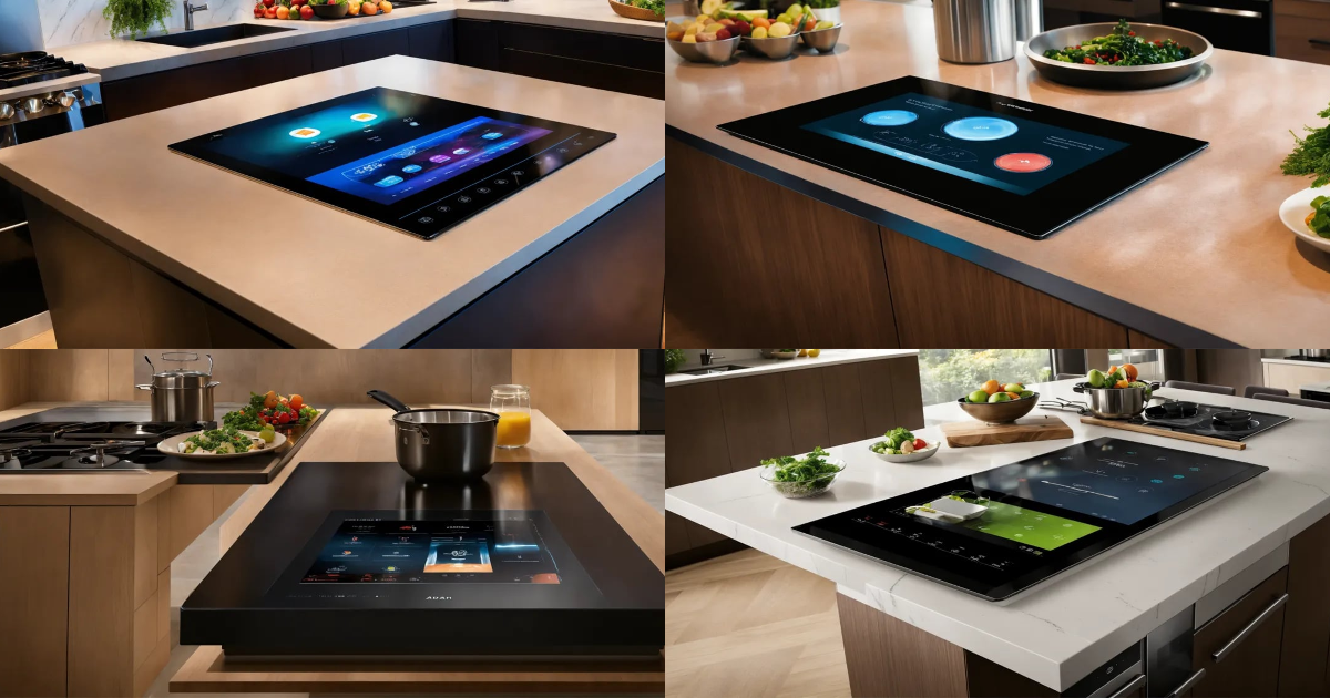 Lexica - Show a sleek modern kitchen island with a built-in 5-inch ...