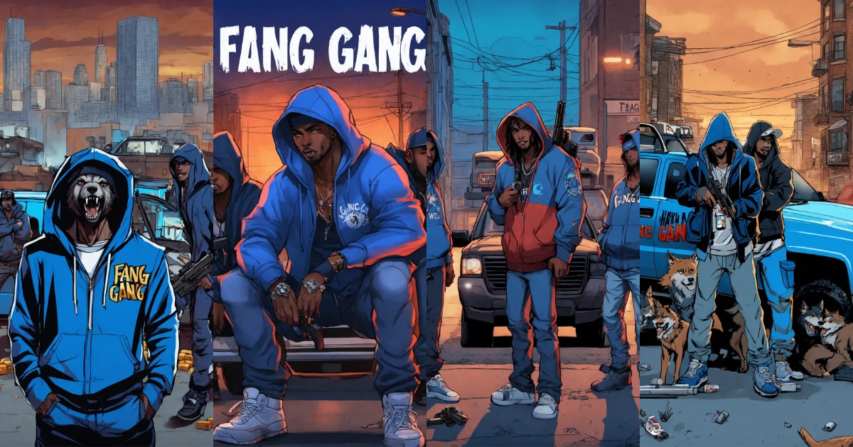 Lexica - Gangster Werewolves in hoodies and baseball caps with the ...