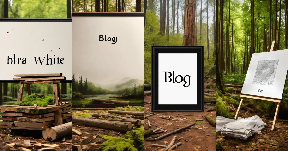 Lexica - Presentation of a simple white canvas, black frame, "Blog ...