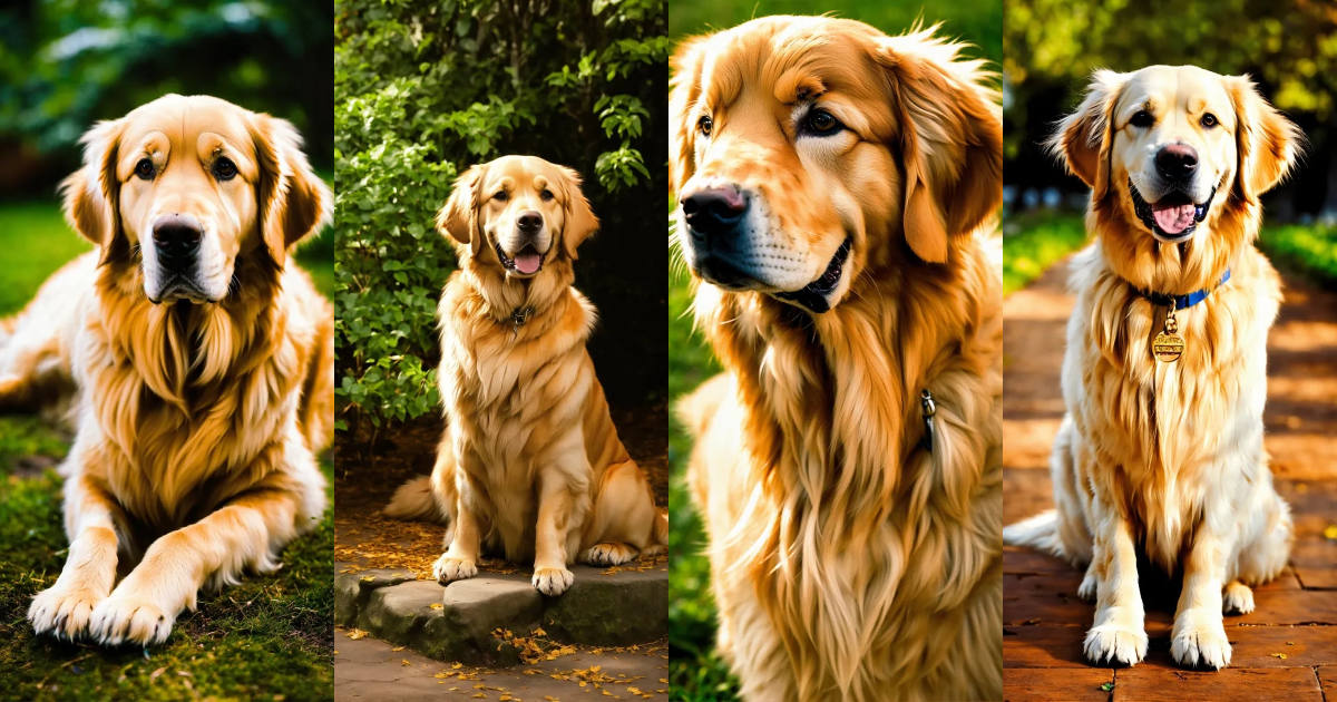 Lexica - 4 Golden Retriever Intelligent, friendly, and adaptable. Known for excelling in ...
