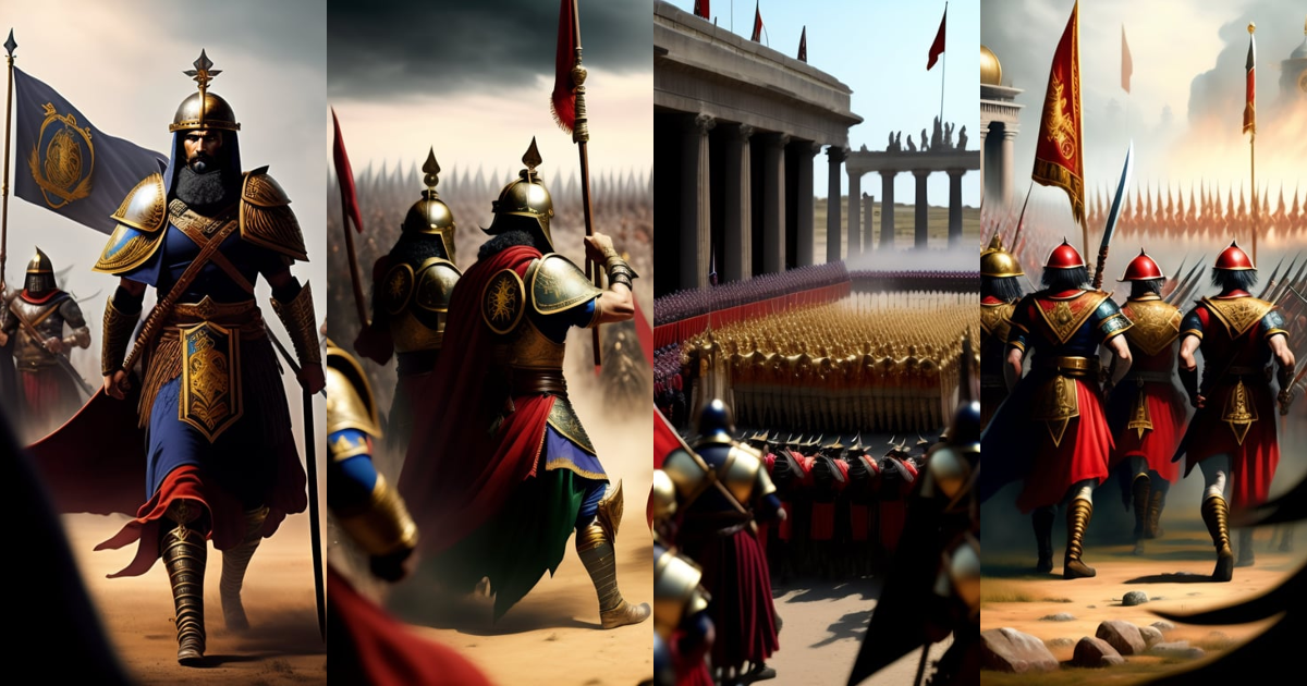 Lexica - A roman legion fighting a demon army on a battlefield covered ...