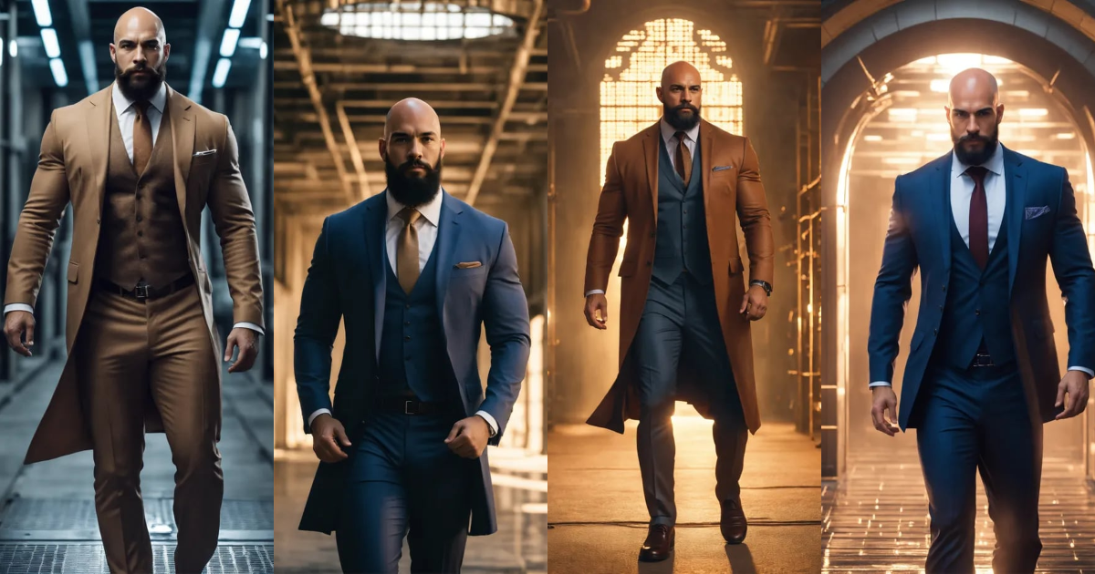 Lexica - Bald well groomed bearded man, a strong muscular handsome ...