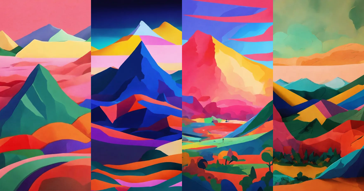 Lexica - An illustration of a mountain like Matisse in the style of ...