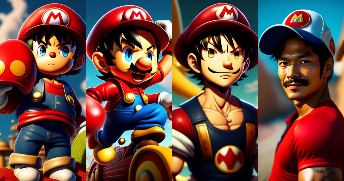 Lexica - Luffy as Mario