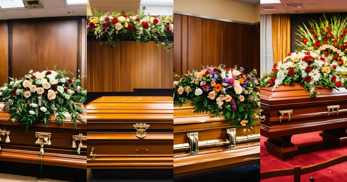 Lexica - A photo of a casket in a funeral home. The casket is open and ...