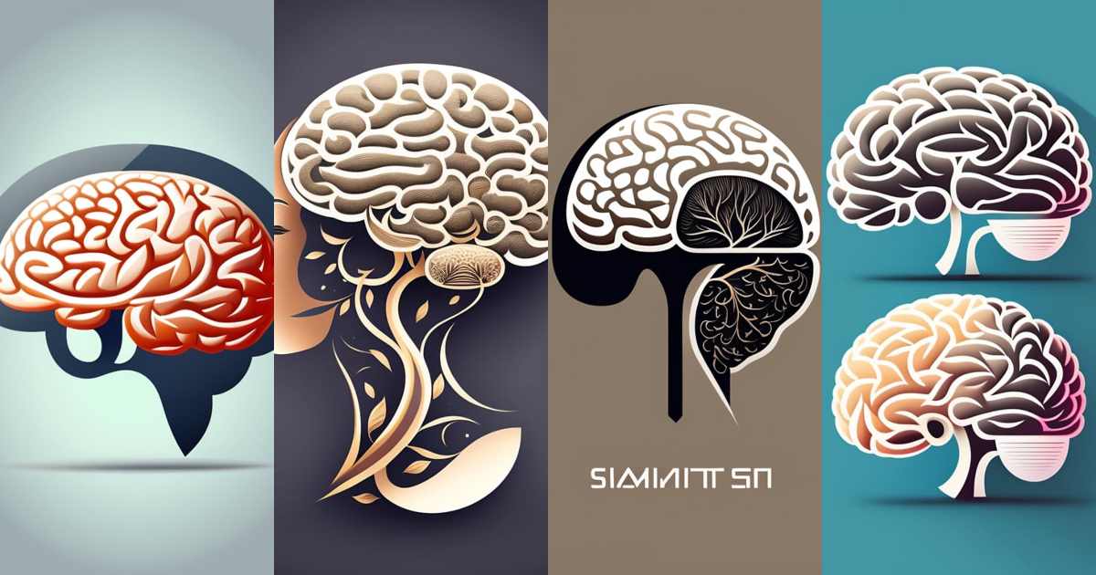 Lexica - Simple illustration of a stylized brain, symmetric ...