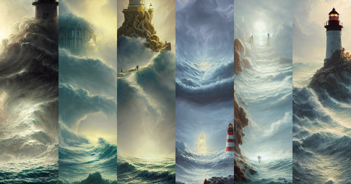 Lexica - Epic scene of cthulhu rising from the stormy ocean near a ...