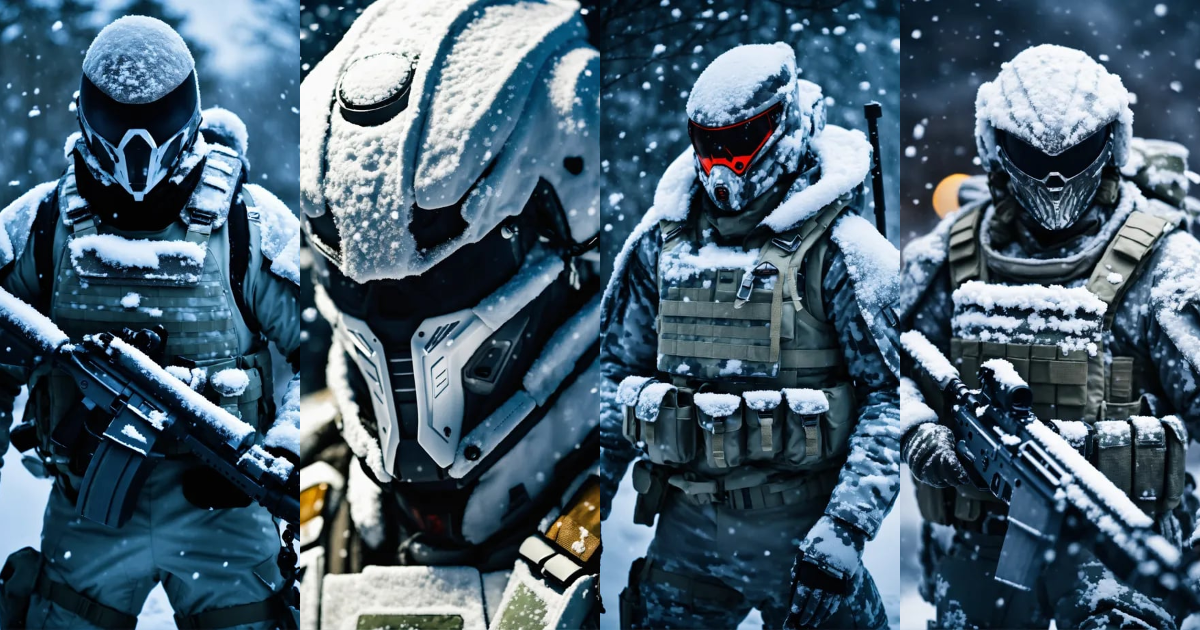 Lexica - A alien soldier monster , wearing white winter camo military ...