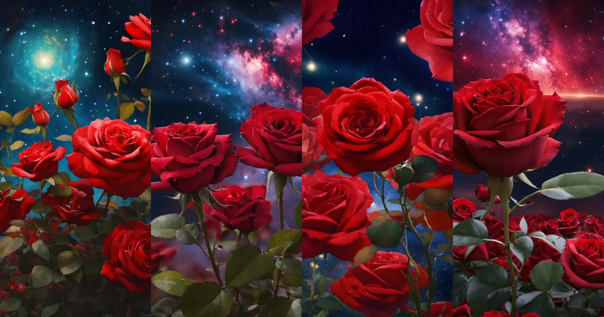 Lexica - Universe and red roses