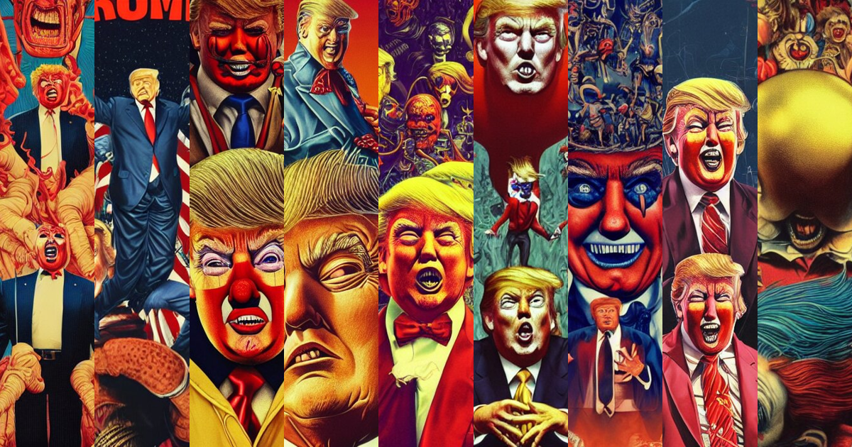 Lexica - Donald trump is a disgusting clown, grotesque, horror, high ...
