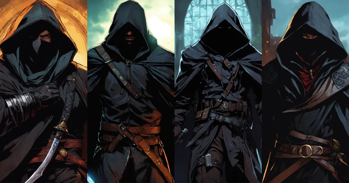 Lexica - Body shot, A middle aged black male assassin in full black ...