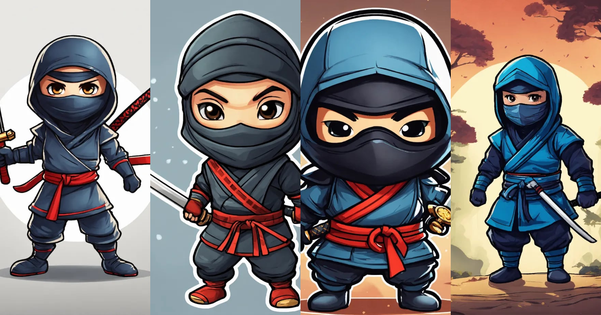 Lexica - Generate a cute little ninja illustration, 4K resolution ...