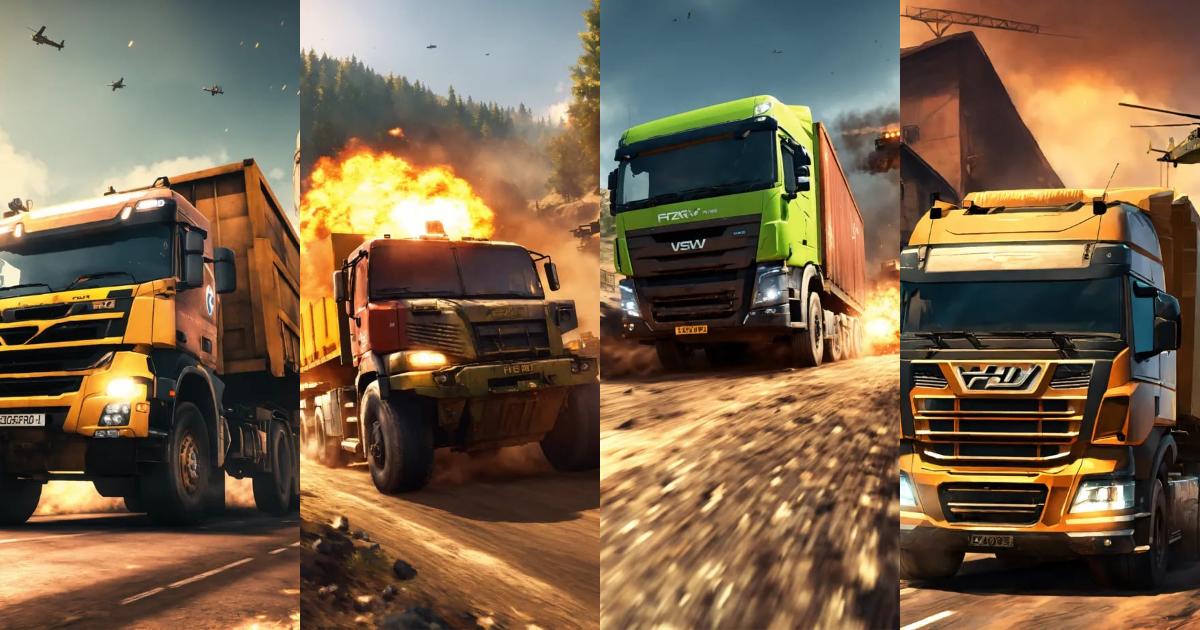 Lexica - HGV heavy goods vehicle truck in combat in a fps game