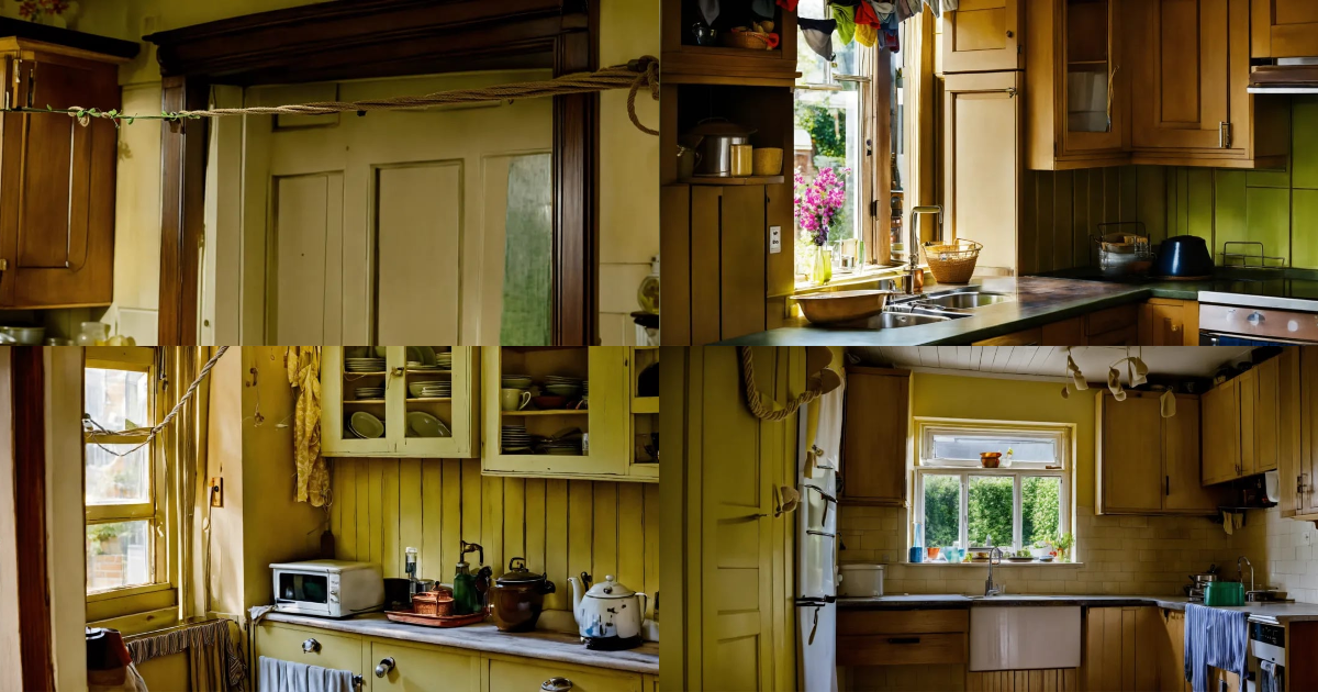 Lexica - Loose clothesline ropes in the kitchen of a typical old ...