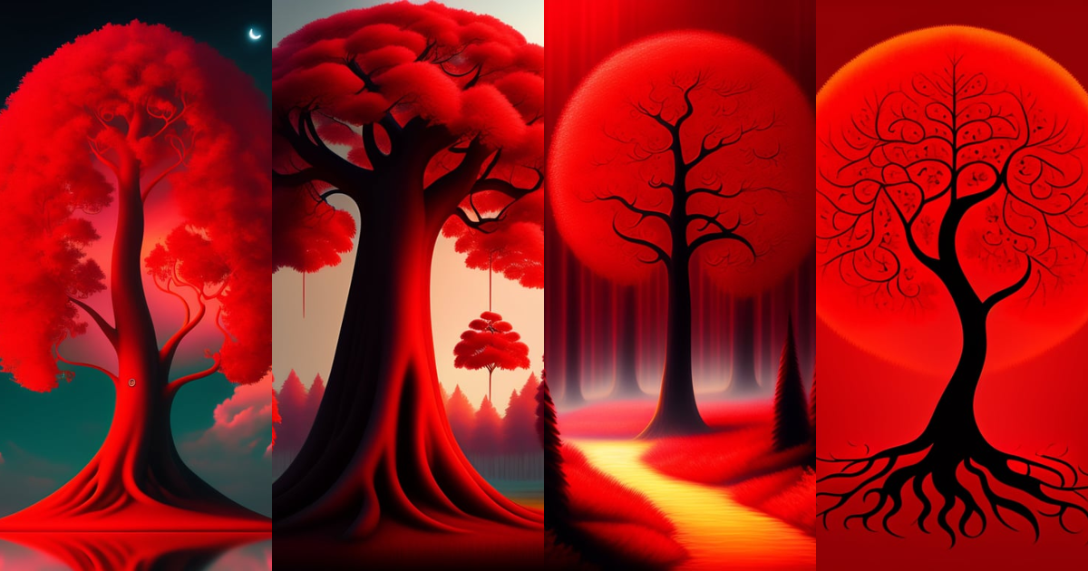 Lexica - Draw me a red tree of life