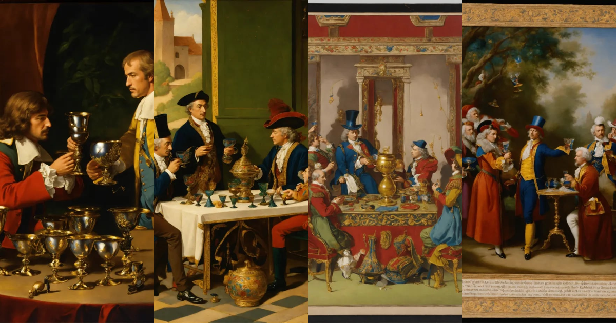 Lexica - Bonneteau or magician's playing game with 7 goblets