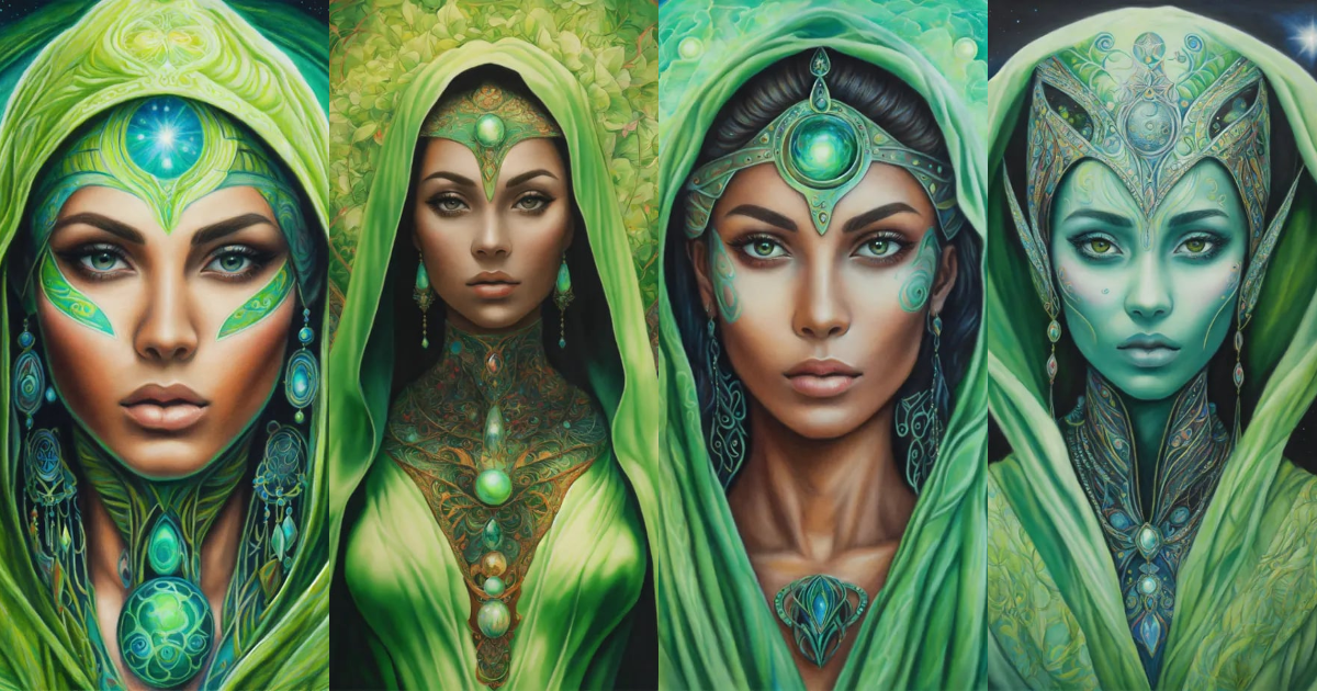 Lexica - Colored pencil drawing of a portrait of a beautiful alien ...
