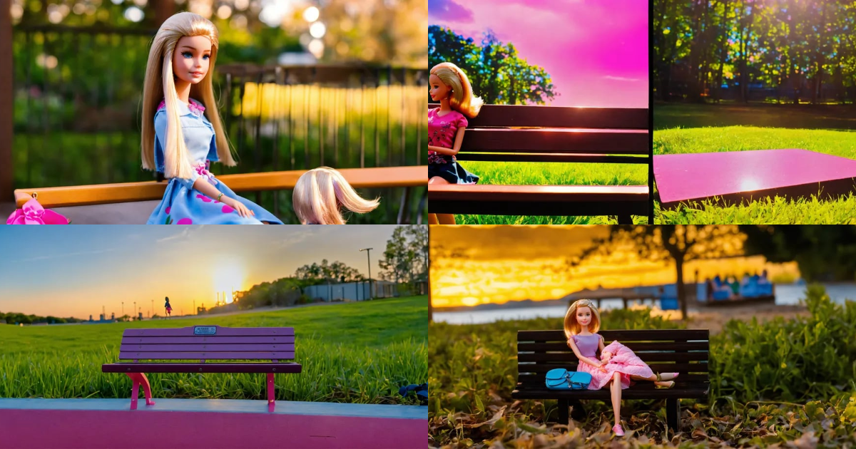 Lexica - When the sun began to set, Emily gently placed Barbie back on ...