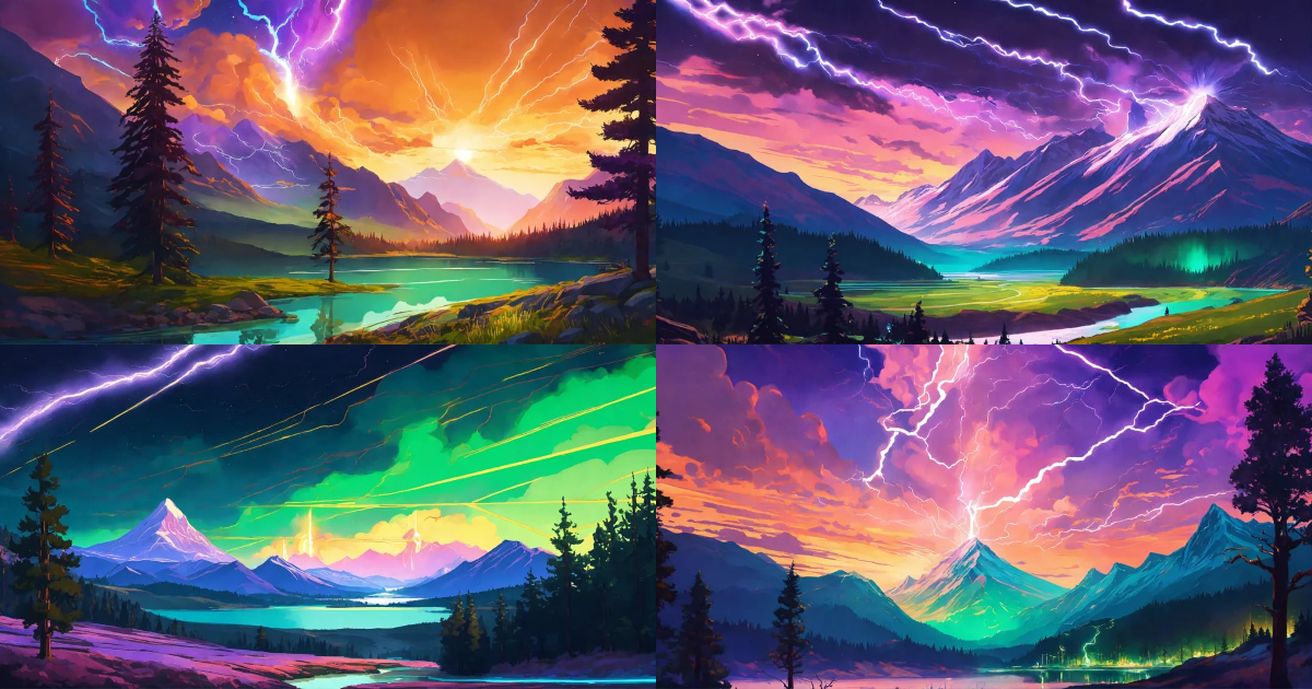 Lexica - Calm peaceful landscape ,lightning , electrical discharges ...