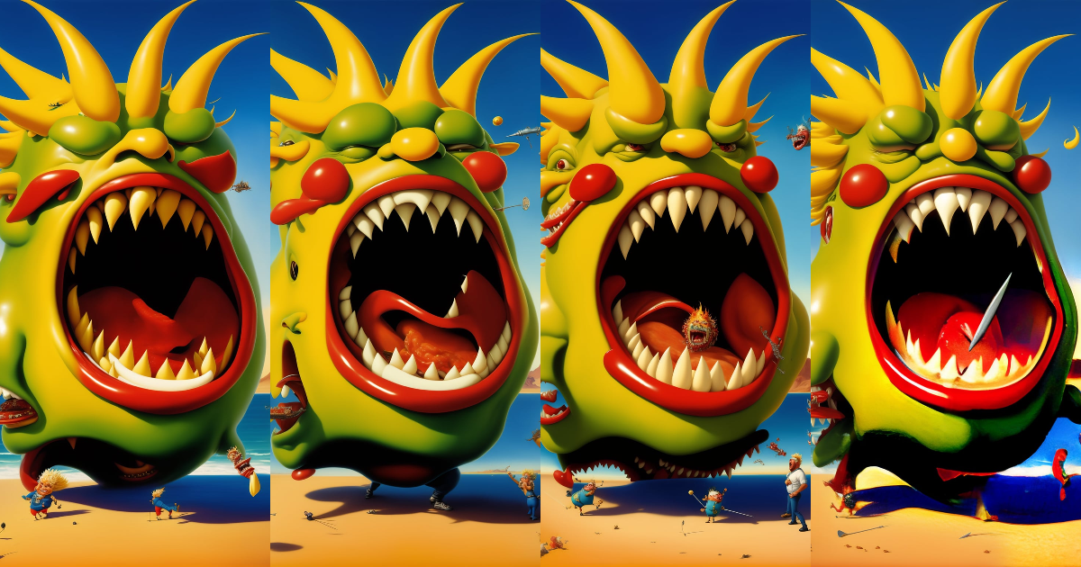 Lexica - Guy Fieri as a grotesque minion shrieking and gnashing his ...