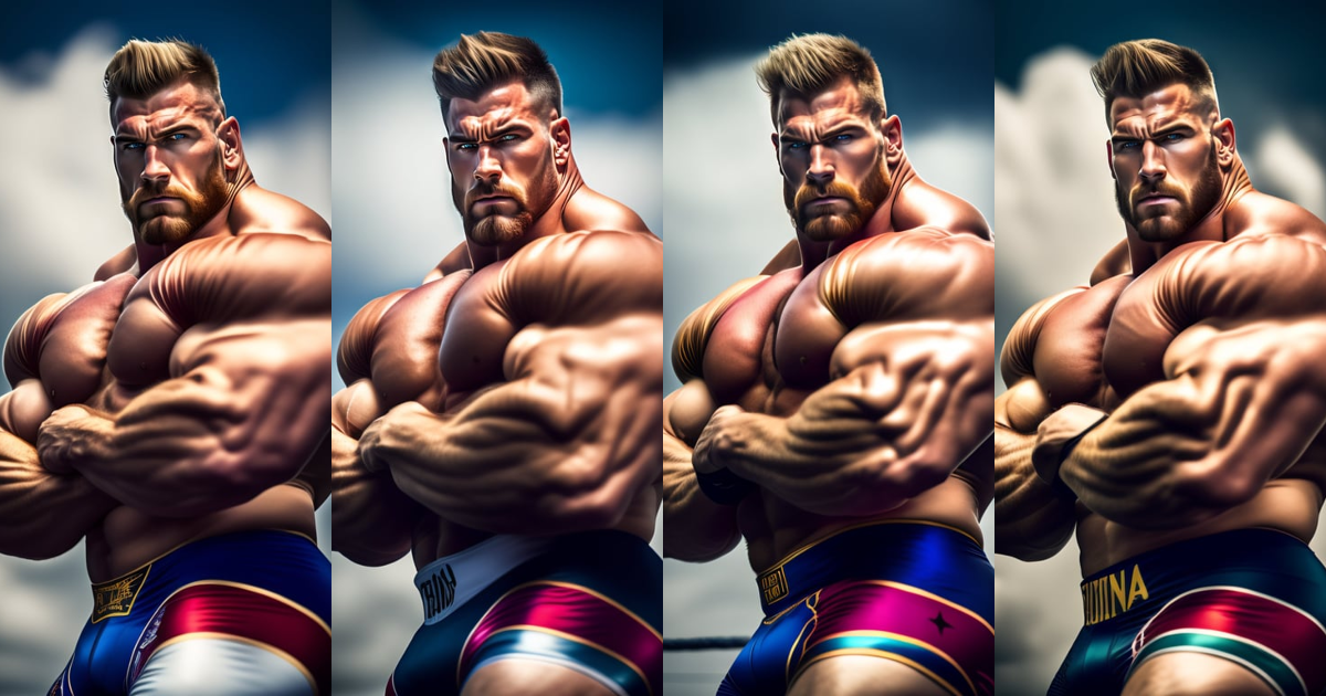 Lexica - Photo, 4k, muscular, rugged, powerful, tall, wrestler, short ...