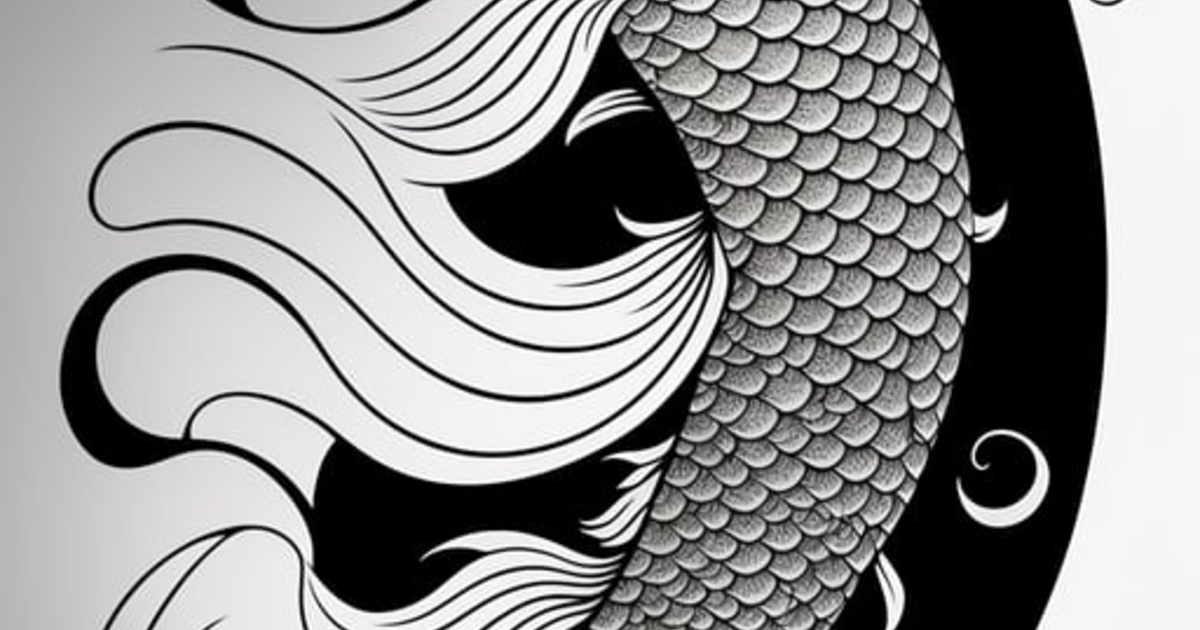 Lexica - A koi carp, irezumi, Japan, japanese style, drawing, line work ...