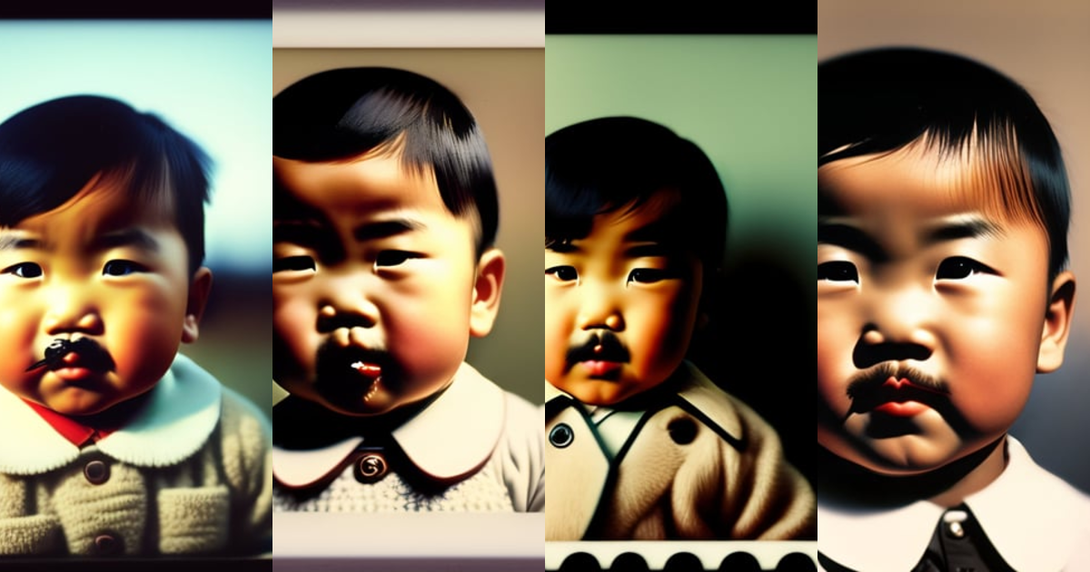 Lexica - A polaroid photo of Asian Adolf Hitler as a little baby with ...