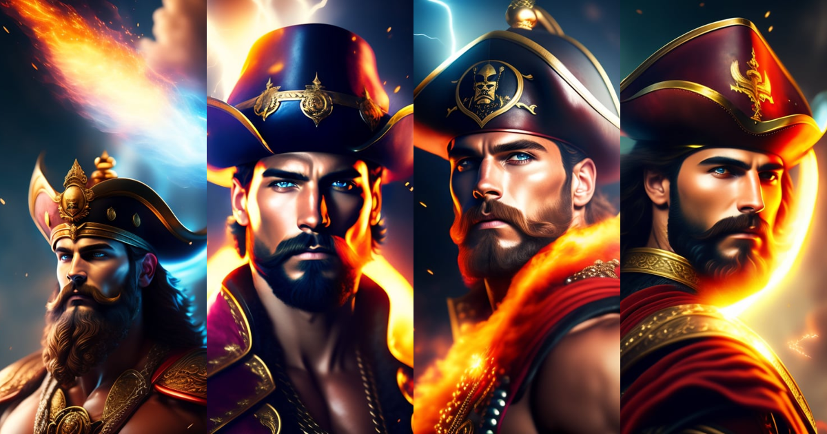 Lexica - Posedion, The Greek gods, Portrait, Pirate, Pirate hat, Pirate ...