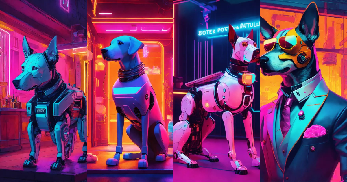 Lexica - In the style of surrealism, fine details. Robotic dog butler ...