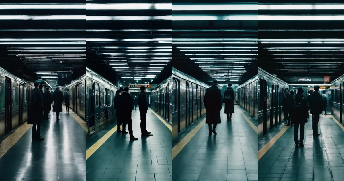 Lexica - (a lot of isolated humans) look over subway windows, in the ...